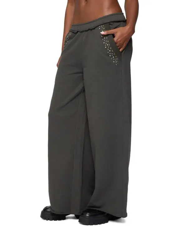 EDIKTED Wrenn Studded Wide-leg Sweatpants
