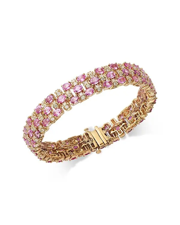 Bloomingdale'S Sapphire & Diamond Triple Row Bracelet - Gold
