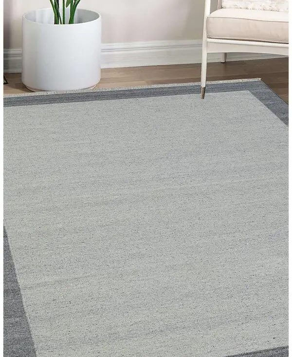 OBEETEE Nu Maison Soft Border Area Rug,5'0x8'0 - Charcoal