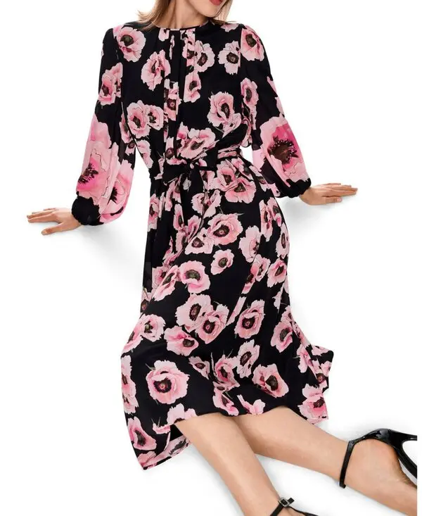 MARC CAIN Floral Print Midi Dress