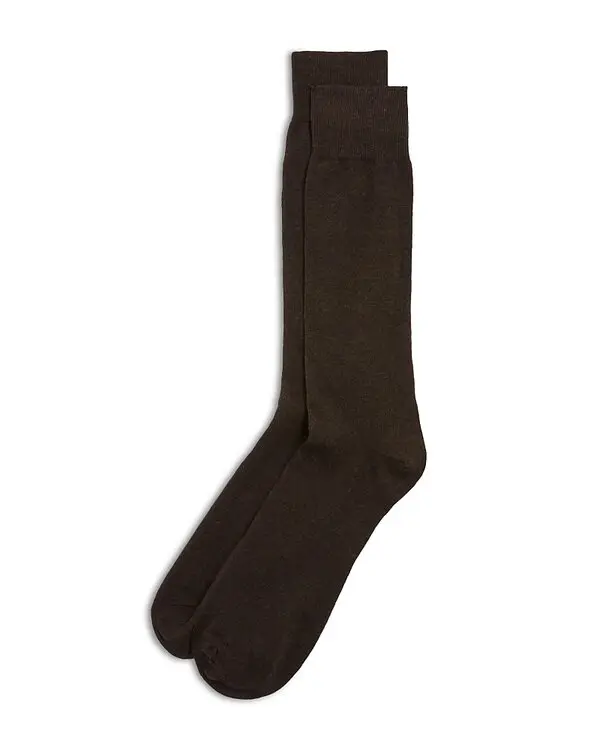 Bloomingdale'S Cotton Blend Crew Socks - Brown