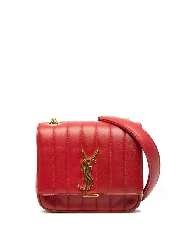 Saint Laurent Small Monogram Vicky Chain Crossbody Bag - Red