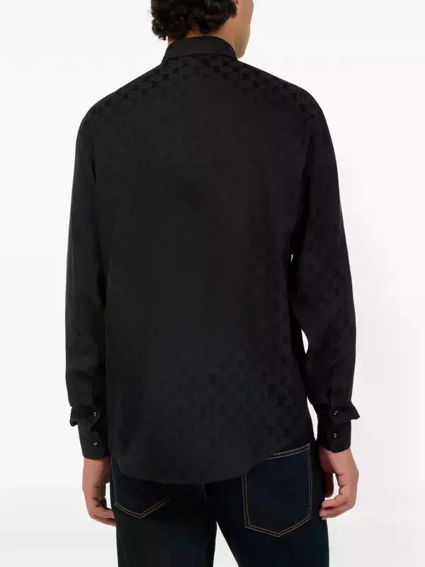 Roberto Cavalli Monogram-pattern Long-sleeve Shirt - Black