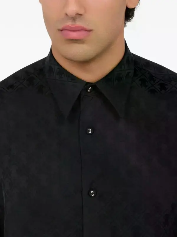 Roberto Cavalli Monogram-pattern Long-sleeve Shirt - Black