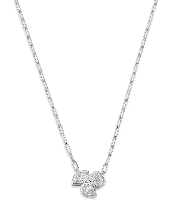 Bloomingdale'S Luxe Collection 14k Lab Grown Diamond Pendant Necklace - White Gold
