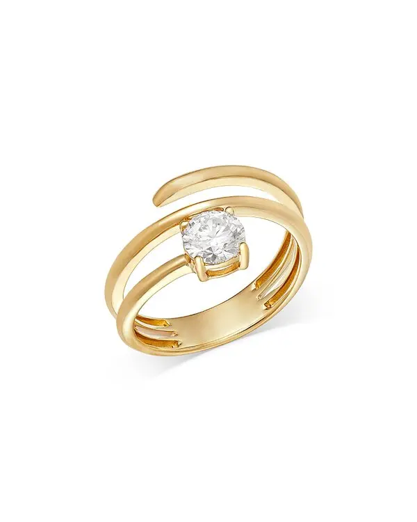 Bloomingdale'S Luxe Collection Lab Grown Diamond Spiral Ring - Gold