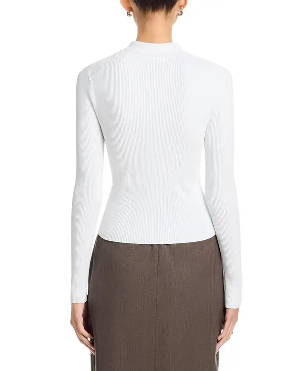 Michael Kors Long Sleeve Polo Top - White