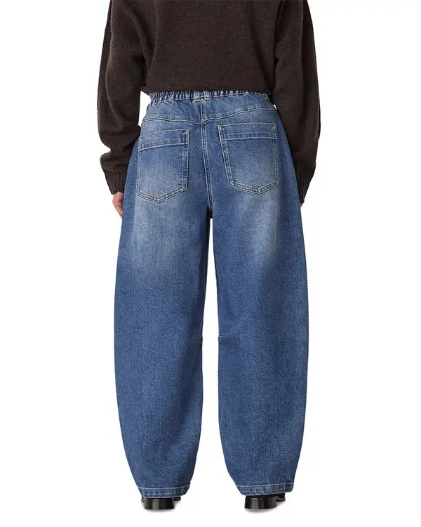 Whistles Petite Elasticated Waist Barrel Jeans