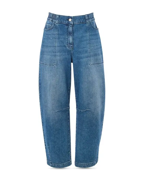 Whistles Petite Elasticated Waist Barrel Jeans