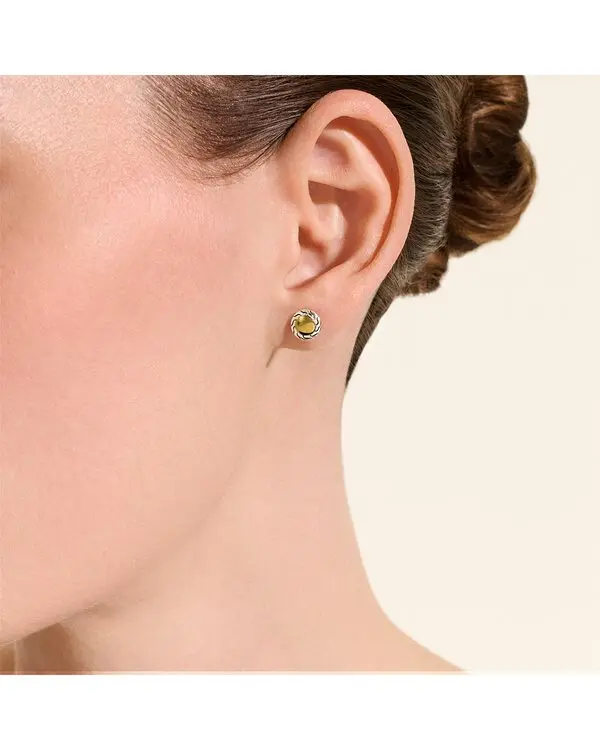 John Hardy 14k Yellow Gold & Sterling Stud Earrings - Silver