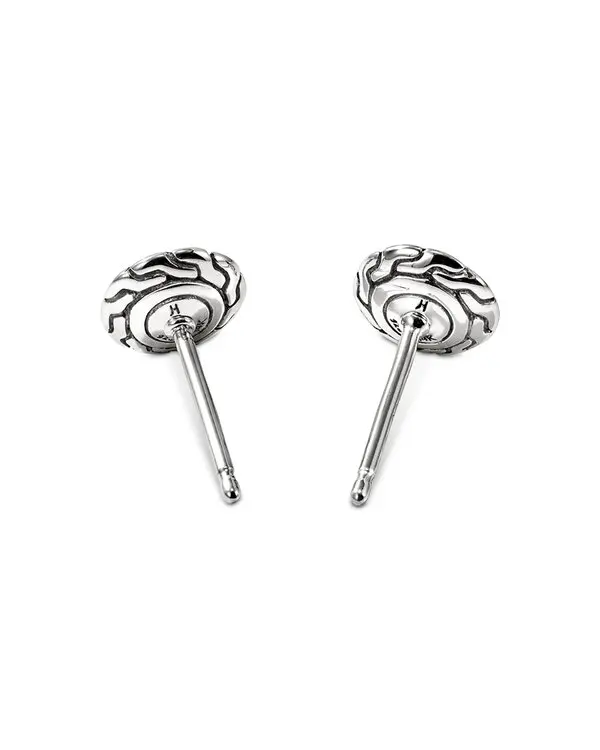 John Hardy 14k Yellow Gold & Sterling Stud Earrings - Silver
