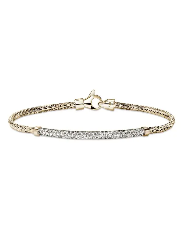 John Hardy 14k Yellow Diamond Pave Link Bracelet - Gold