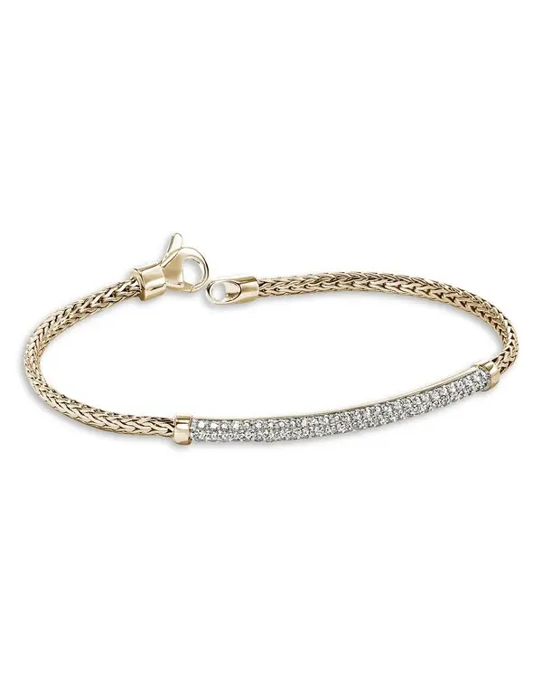 John Hardy 14k Yellow Diamond Pave Link Bracelet - Gold