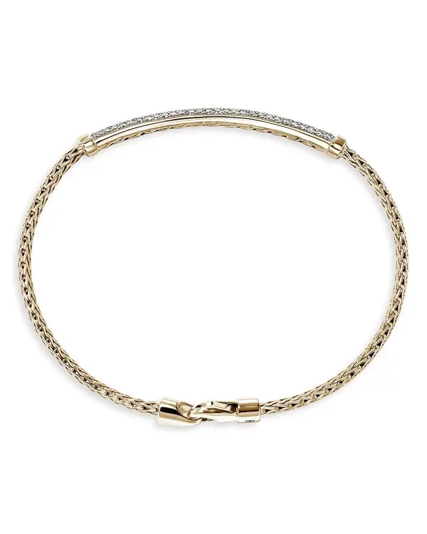 John Hardy 14k Yellow Diamond Pave Link Bracelet - Gold