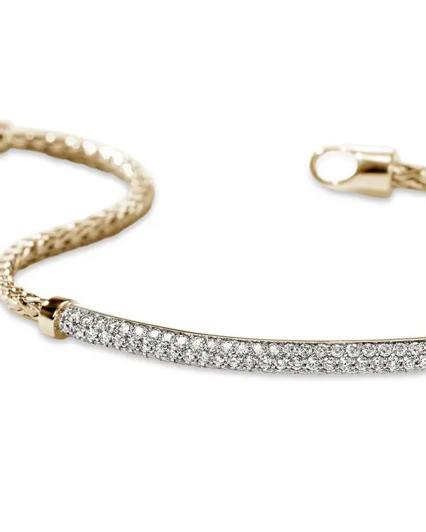 John Hardy 14k Yellow Diamond Pave Link Bracelet - Gold