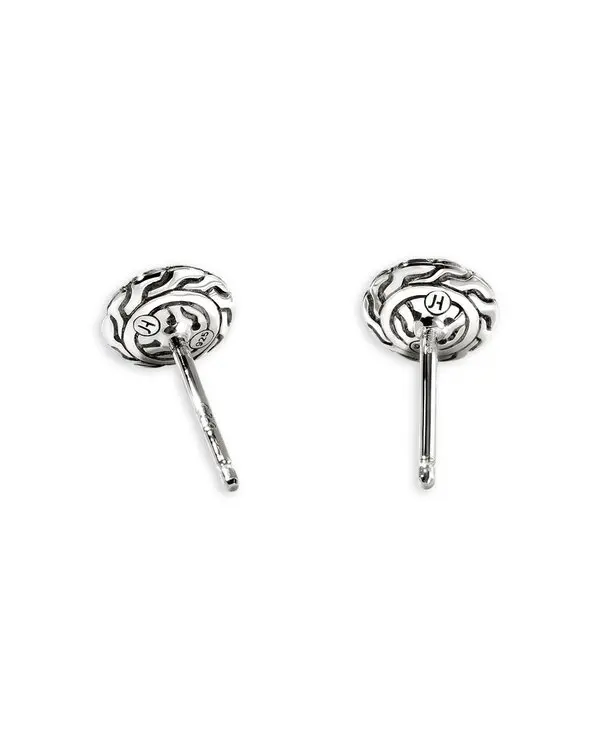 John Hardy Sterling Sapphire Pave Stud Earrings - Silver