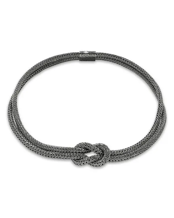 John Hardy Dark Sterling Love Knot Chain Necklace - Silver