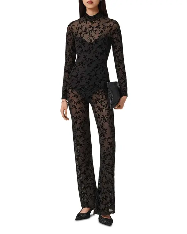 ALLSAINTS Rylee Flocked Lace Catsuit