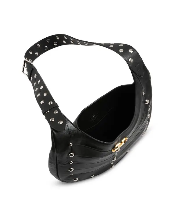 Valentino Garavani Vlogo Stud Embellished Leather Hobo Bag