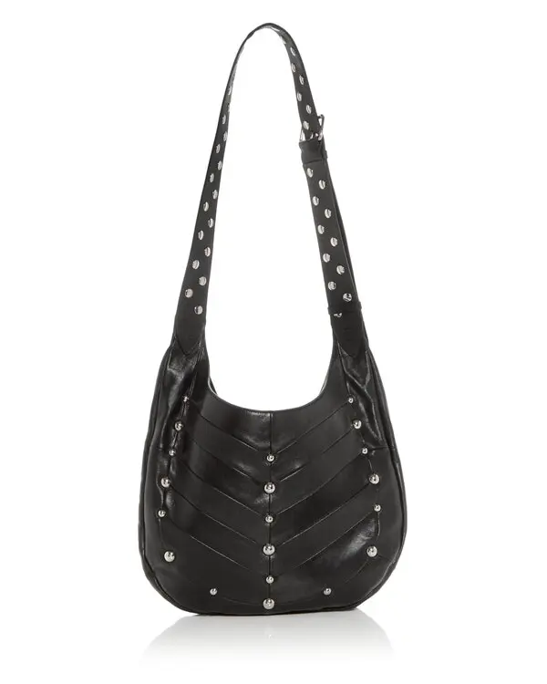 Valentino Garavani Vlogo Stud Embellished Leather Hobo Bag