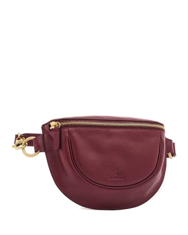 Il Bisonte Oliveta Leather Belt Bag - Black Cherry