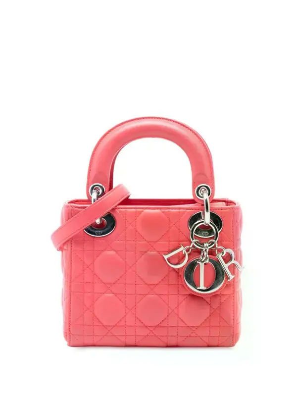 Dior Mini Lambskin Cannage Lady Satchel - Pink
