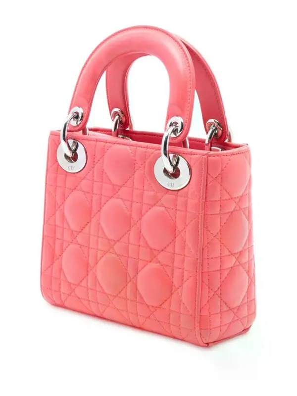 Dior Mini Lambskin Cannage Lady Satchel - Pink