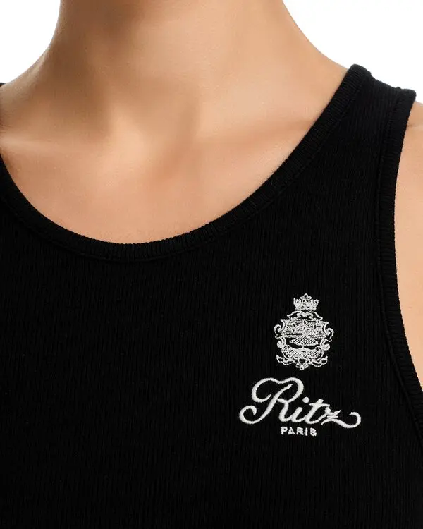 FRAME Ritz Rib Tank Top - Black