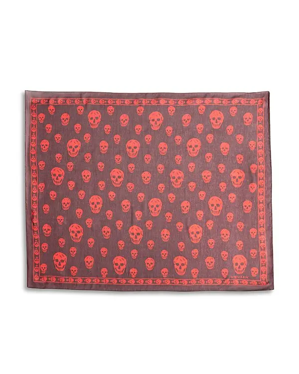Alexander McQueen Skull Silk Scarf - Tartan