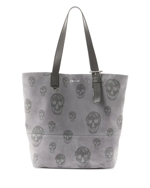 Alexander McQueen T Bar Printed Skull Shopper Bag - Pearl Beige