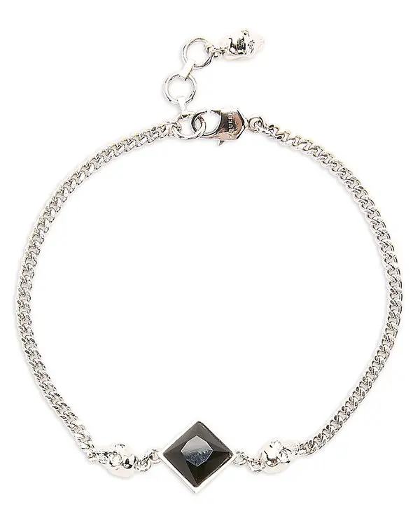 Alexander McQueen Twin Skull Bracelet - Ash/black