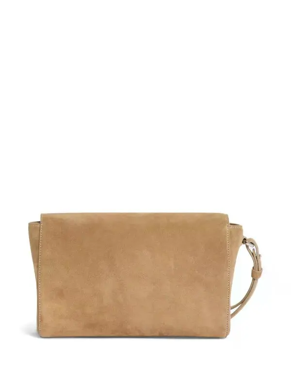 Dsquared2 Suede Leather Clutch Bag With Wrist Strap