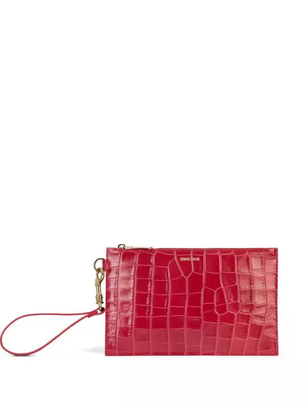Roberto Cavalli Croc-effect Wristlet Clutch - Red