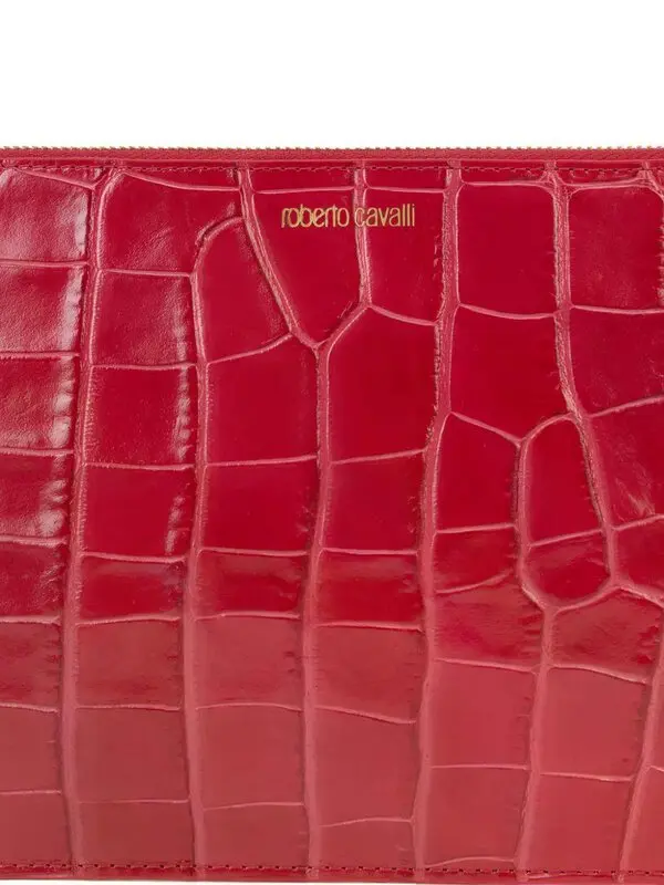 Roberto Cavalli Croc-effect Wristlet Clutch - Red