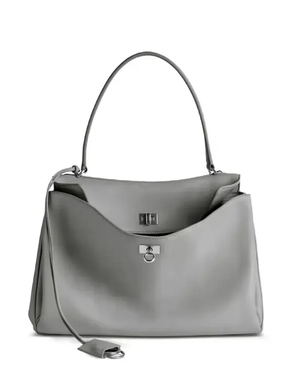 Balenciaga Leather Rodeo Tote Bag - Grey