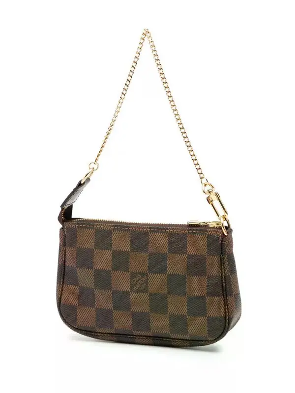 LOUIS VUITTON Damier Ebene Mini Pochette Accessoires - Brown