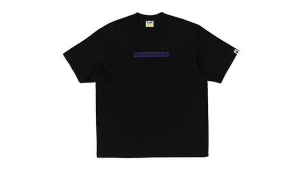 A BATHING APE Screen Print Stencil Logo Relaxed Fit Tee Shirt - Black