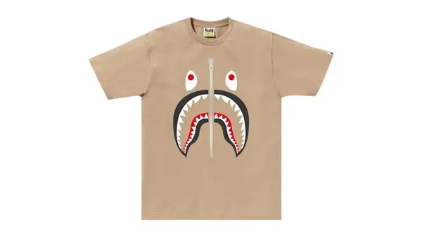 A BATHING APE Shark Tee Shirt - Beige