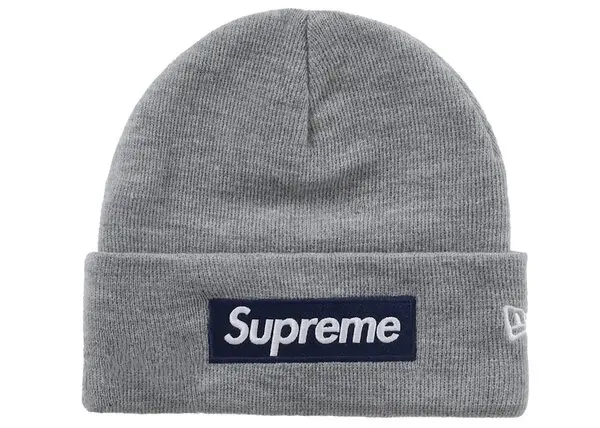 Supreme New Era Box Logo Beanie - Heather Grey