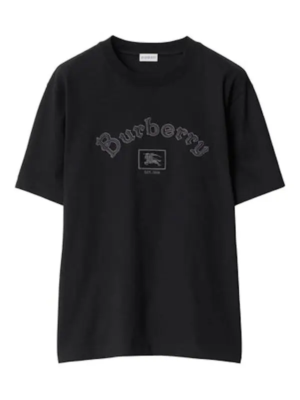 Burberry Crew Neck Short Sleeve T-shirt - Black