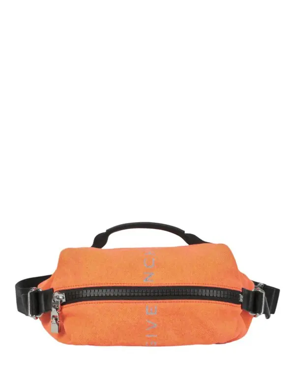 Givenchy Gzip Bumbag In Denim - Bright Orange