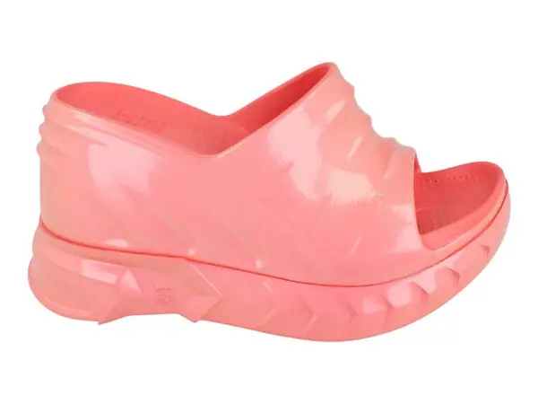 Givenchy Marshmallow Wedge Slides - Coral