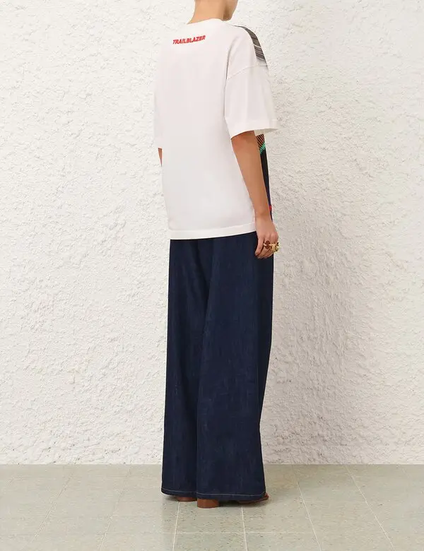 Zimmermann Printed Cotton Tee - Peacock Feather