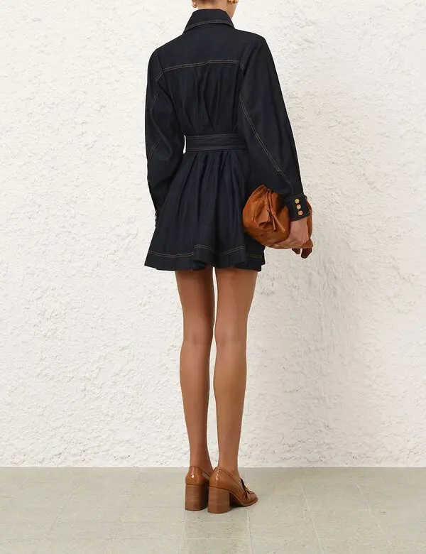 Zimmermann Denim Mini Shirt Dress - Night Sky