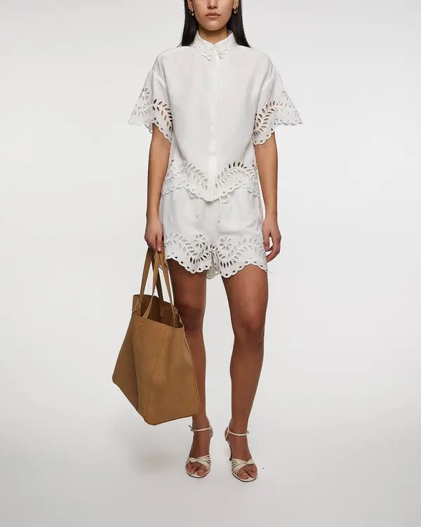 MALINA Azura Embroidered Drawstring Shorts