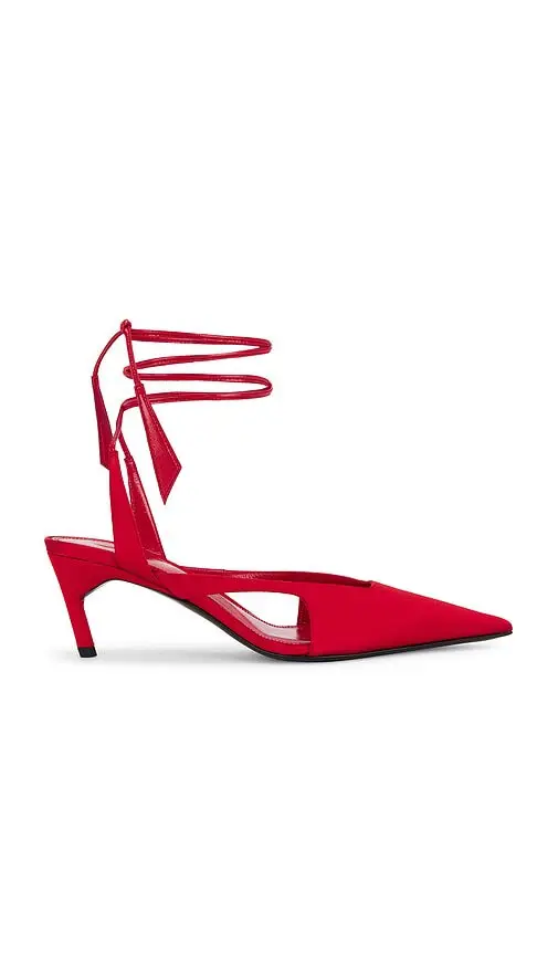 Attico Diane Slingback Heels With Tie-fastening Ankle Strap - Red