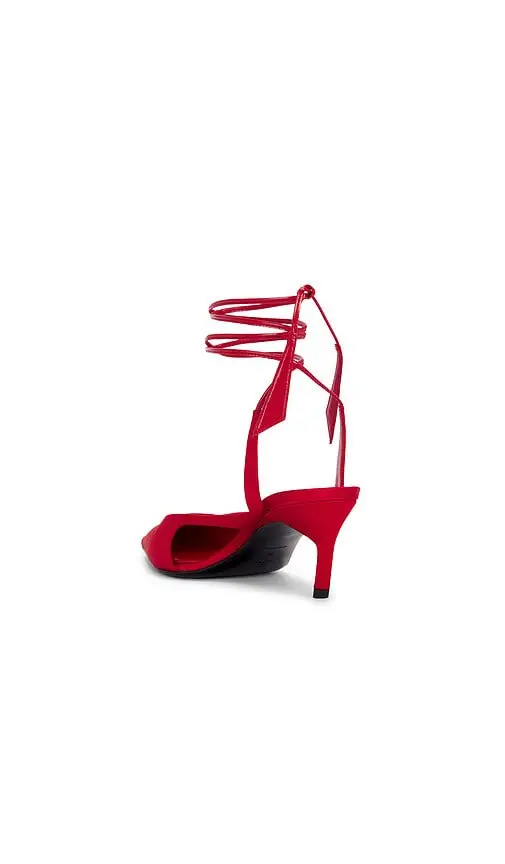 Attico Diane Slingback Heels With Tie-fastening Ankle Strap - Red