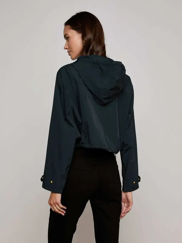 L'Agence Bronwyn Cropped Windbreaker - Black