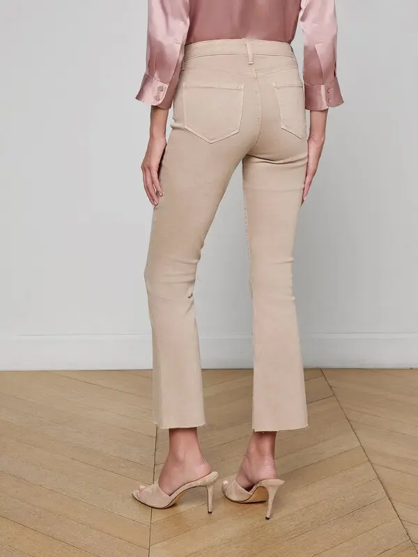 L'Agence Kendra Cropped Flare Jean - Biscuit