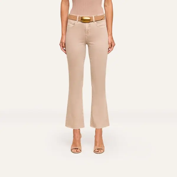 L'AGENCE Kendra Cropped Flare Jean - Biscuit